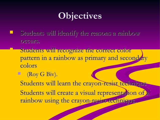Rainbow lessonplan | PPT | Painting | Arts and Crafts