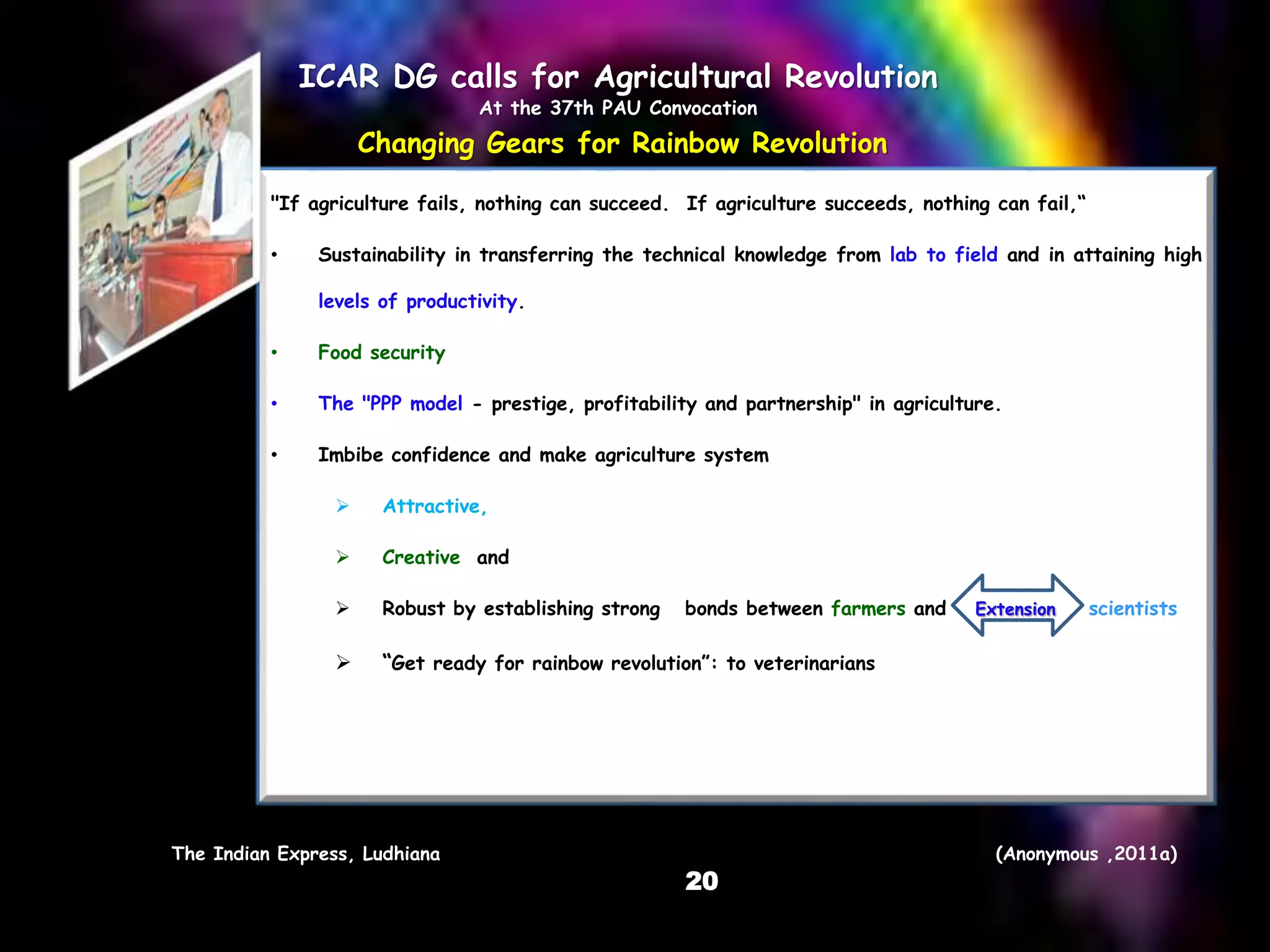 Rainbow revolution in Agriculture-a step towards sustainability | PPTX