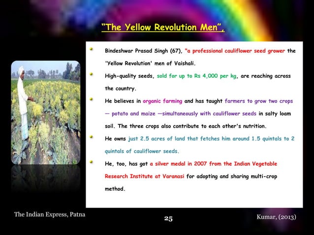 Rainbow revolution in Agriculture-a step towards sustainability | PPTX | Agriculture | Industries