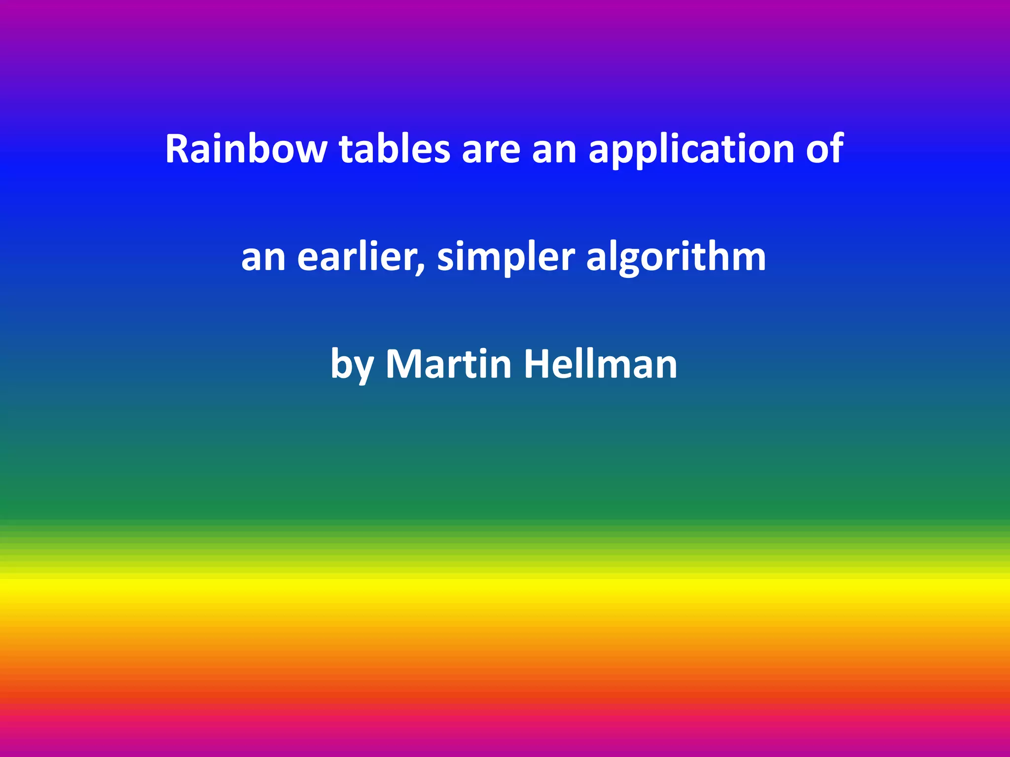 What is a Rainbow Table? | PPTX
