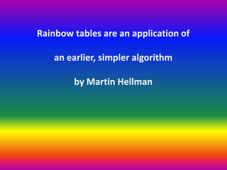 What is a Rainbow Table? | PPTX