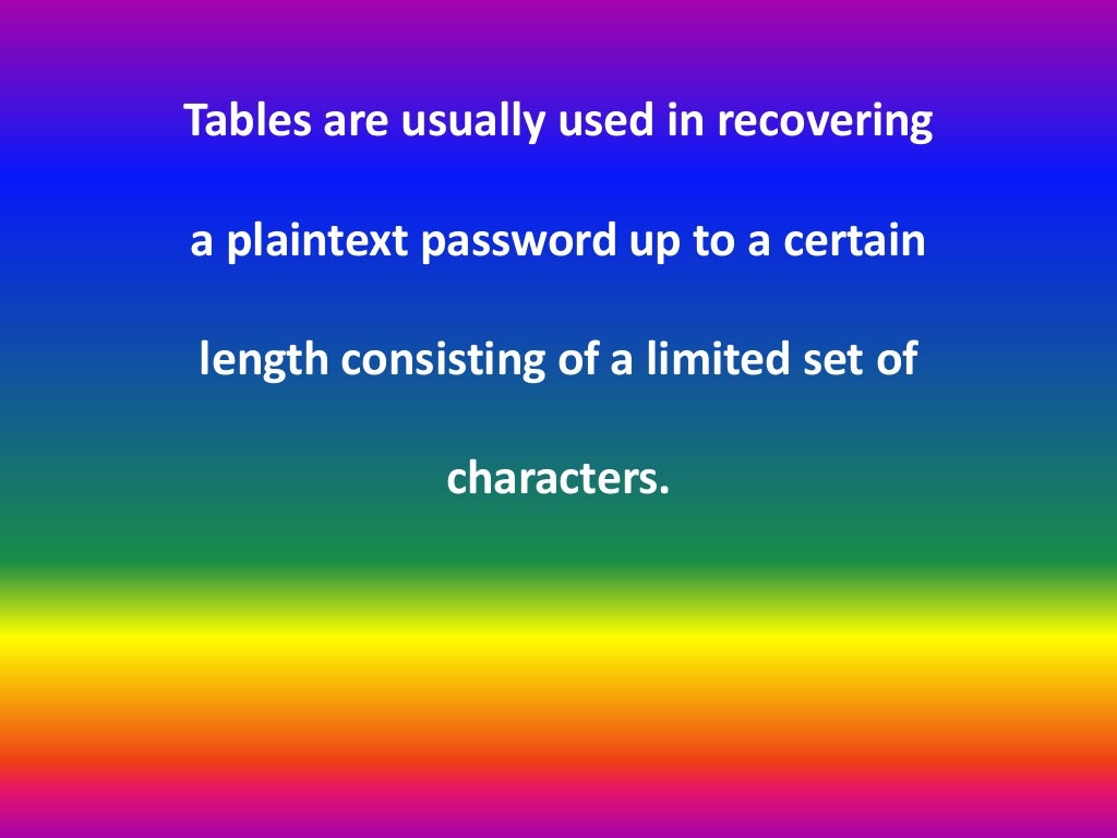 What is a Rainbow Table?
