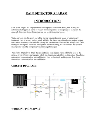 Rain detector alarm circuit | PDF