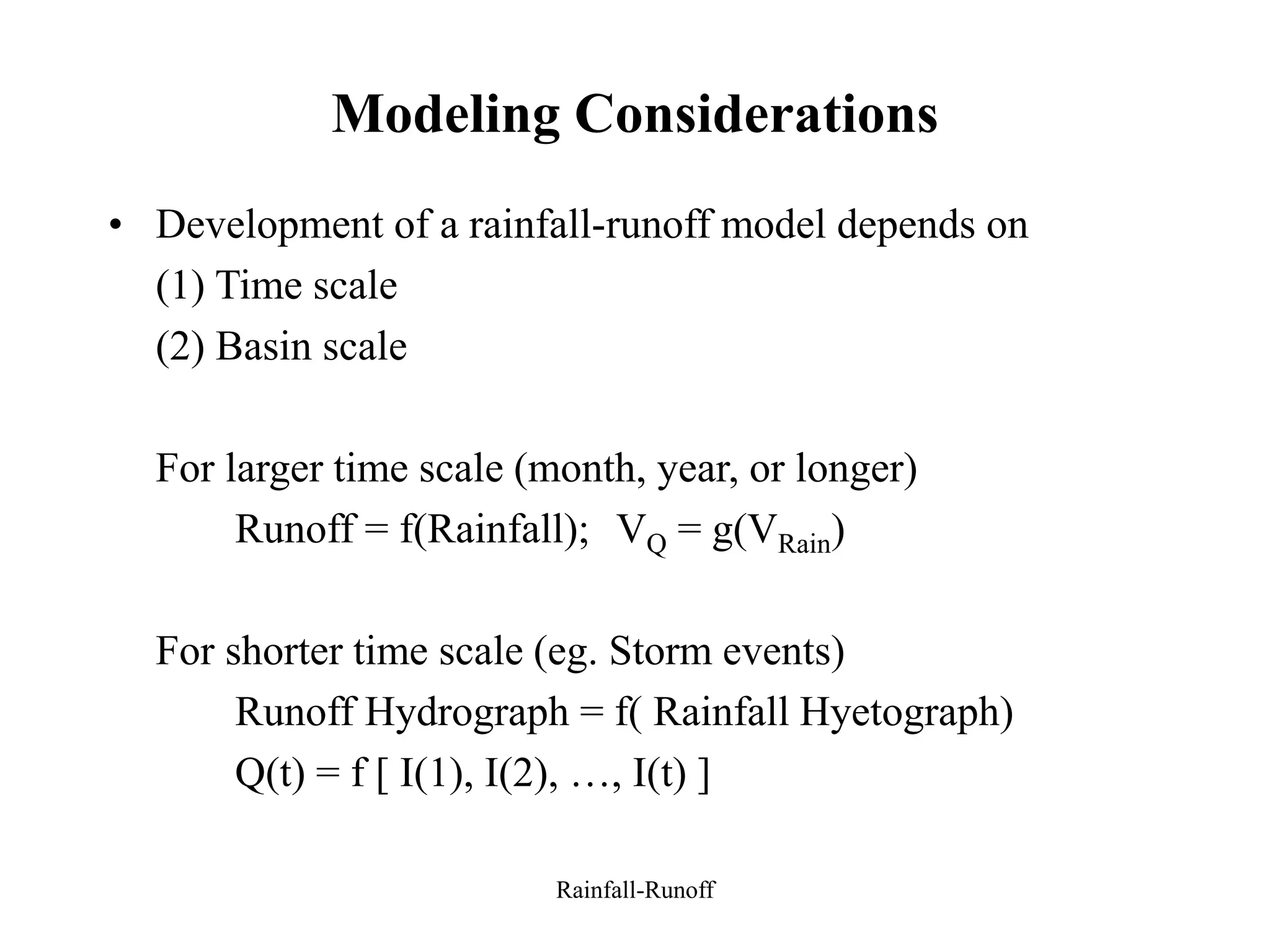 Different methods of Rainfall-Runoff modelling | PPT