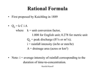 Different methods of Rainfall-Runoff modelling | PPT