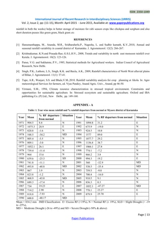 Rainfall Trend Analysis of Mysore District in Karnataka | PDF