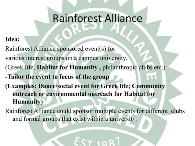 Rainforest Alliance Challenge | PPTX
