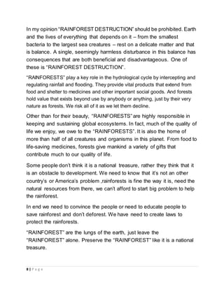 Rainforests destruction prohibited | PDF