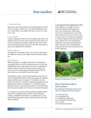 Rain Garden - How to Guide Sheets | PDF