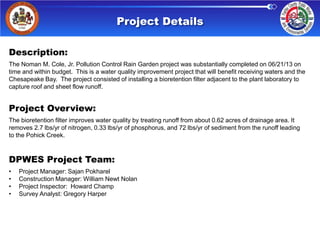 Rain Garden at Noman Cole Pollution Control Plant | PDF