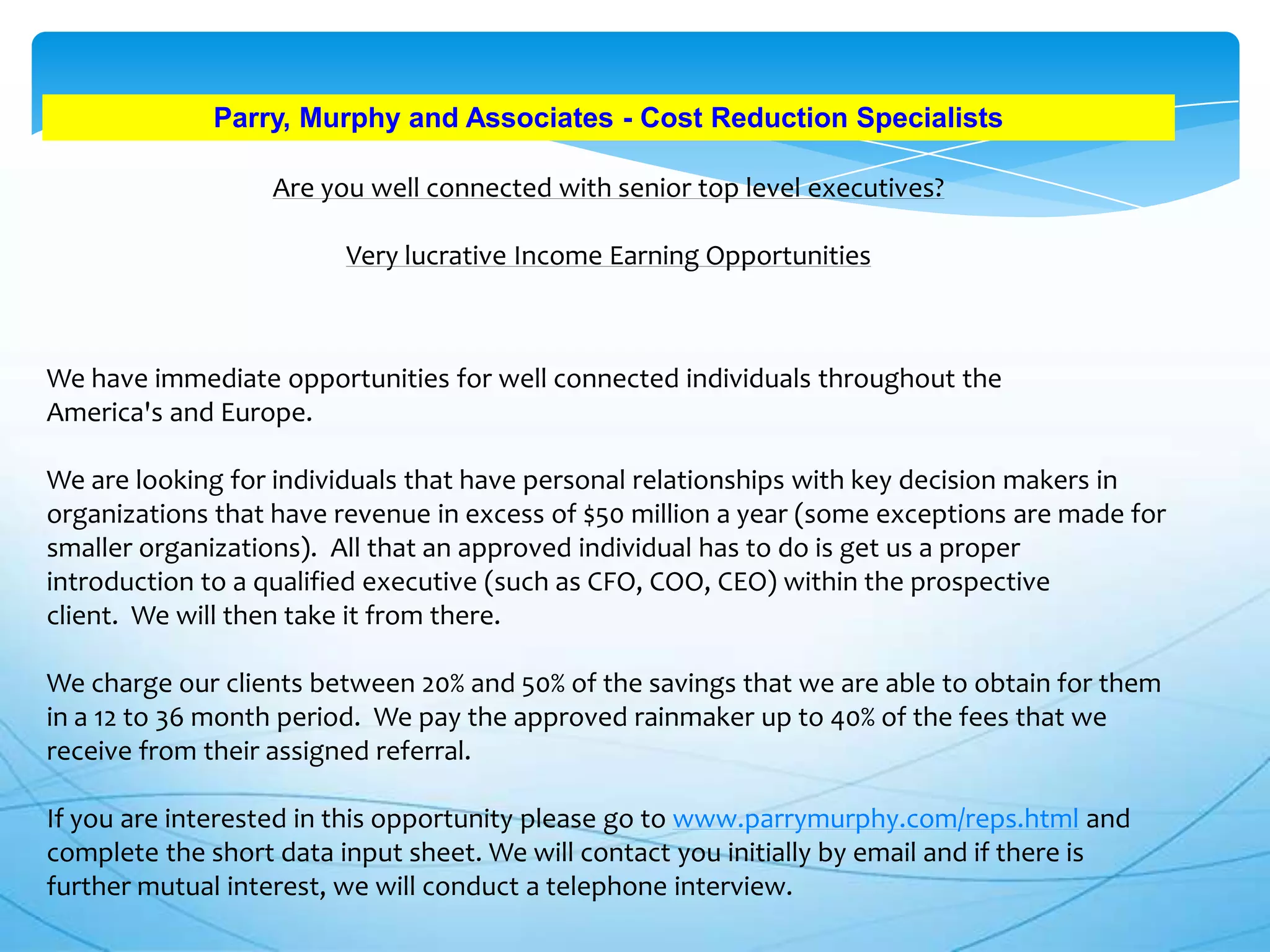 Are you well connected with senior top level executives? | PPTX