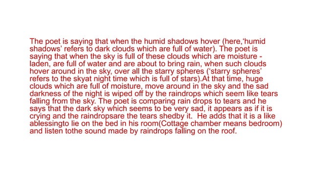 Rain on the roof by coats kinney class 9.pptx | Poetry | Books and ...