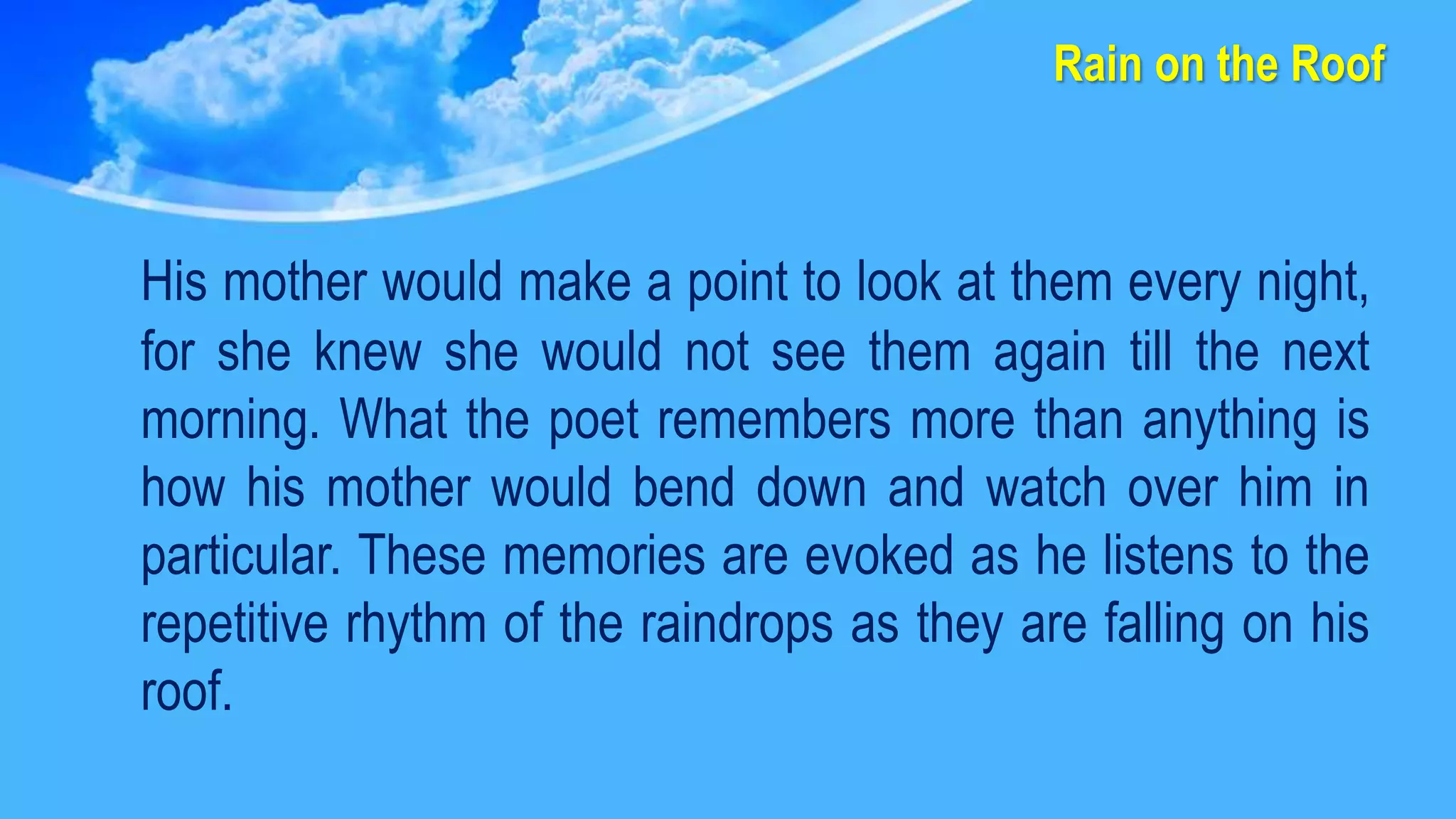 Rain on the roof poem | PPSX