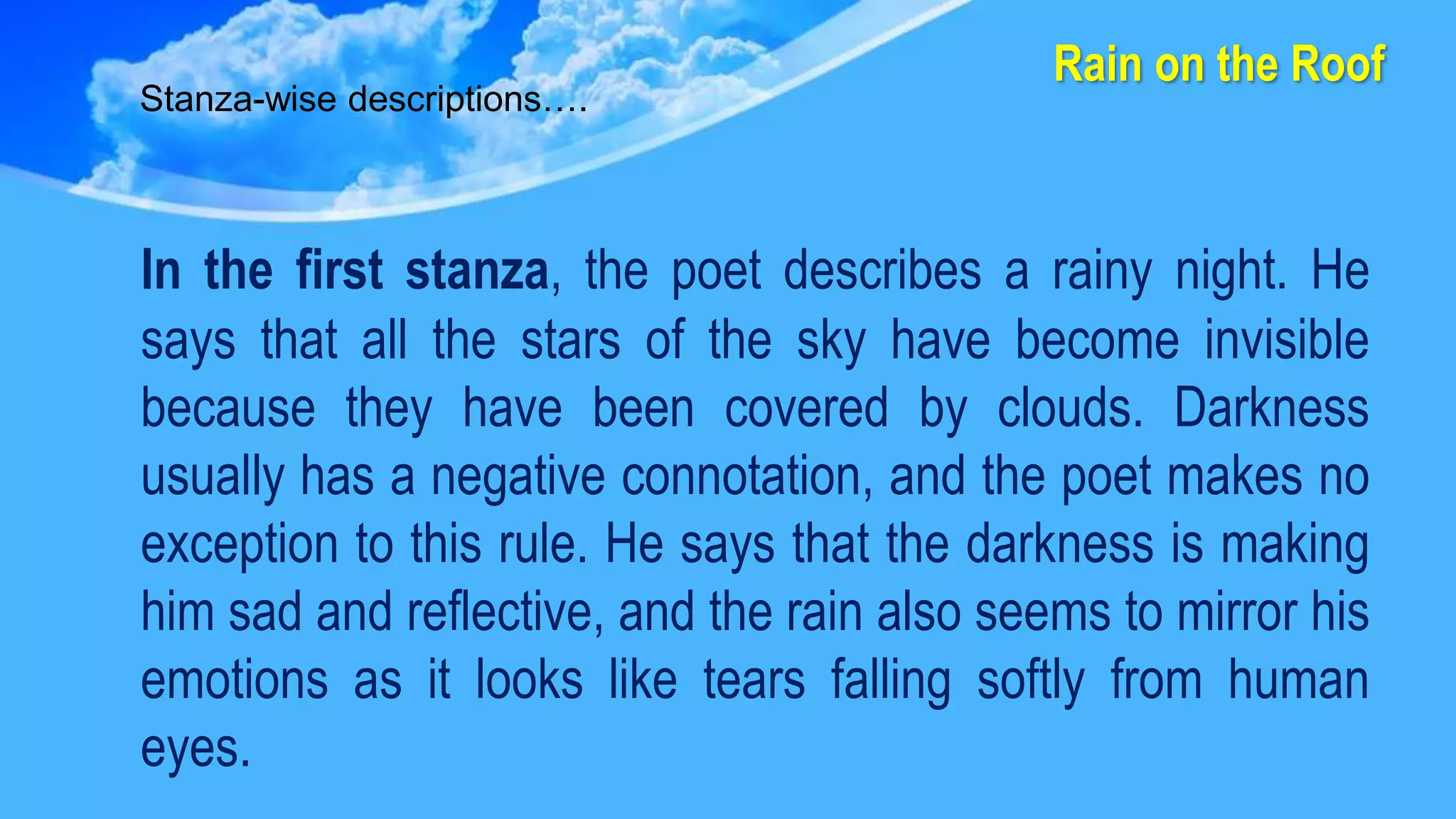 Rain on the roof poem | PPSX