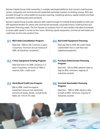 Rainstar Capital Group Top 25 Capital Markets Programs | PDF