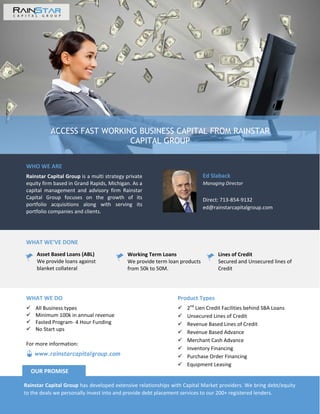 Rainstar Capital Group Working Capital Programs | PDF