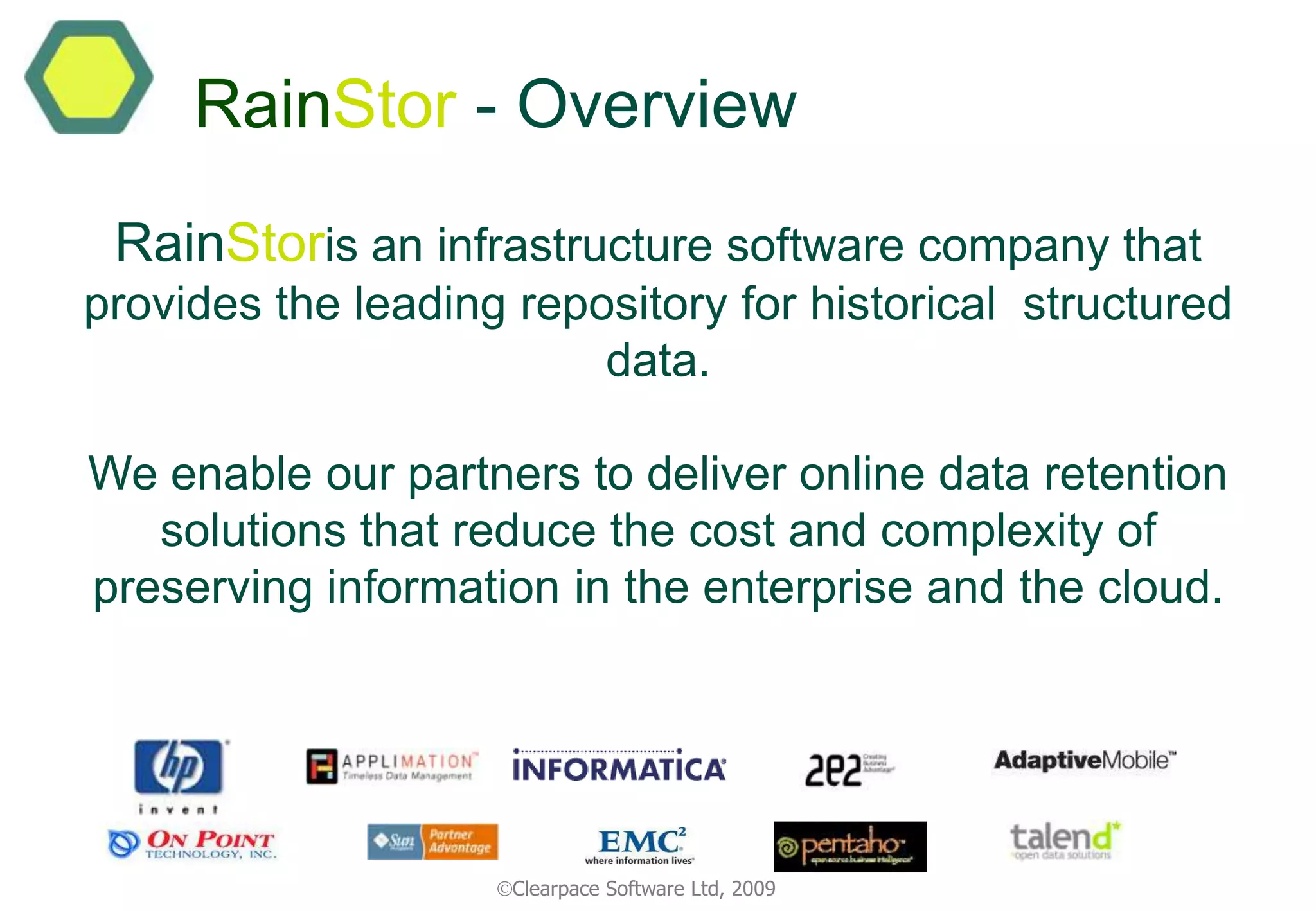 RainStor 3.5 Overview | PPT