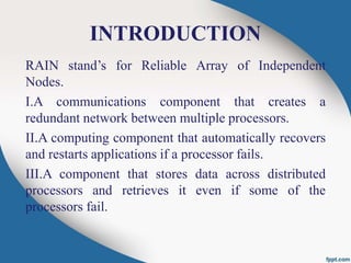 Rain technology ppt | PPTX