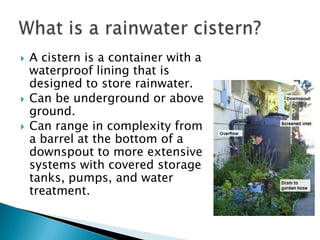 Rainwater cisterns | PPT