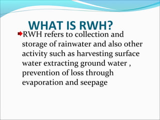 Rainwater harvesting | PPT