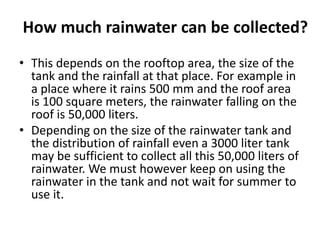 Rain water harvesting | PPTX | Agriculture | Industries