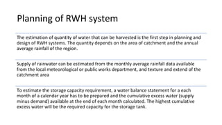 Rainwater harvesting an alternative source of water | PPTX