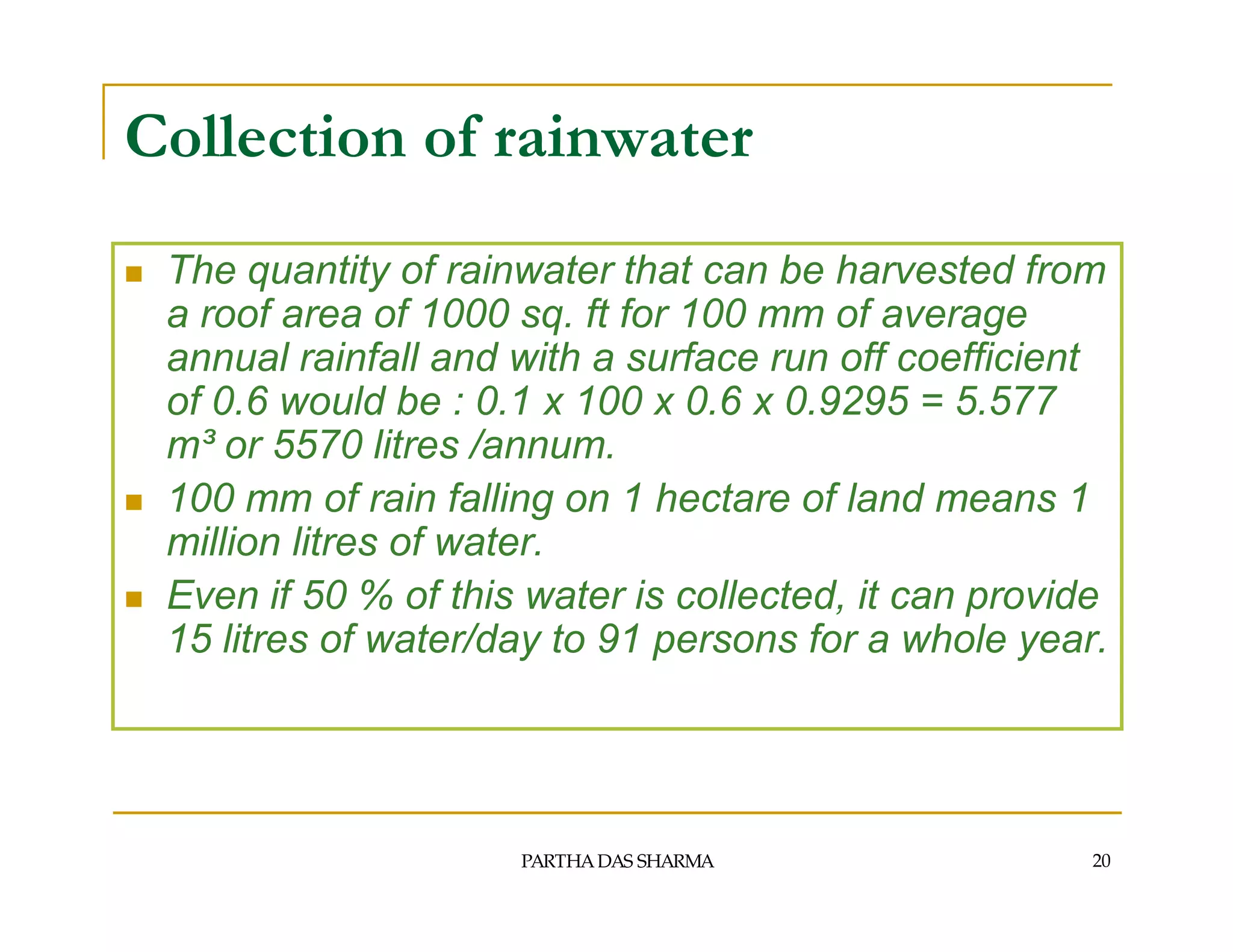 Rain Water Harvesting And Artificial Recharge Of Groundwater | PDF
