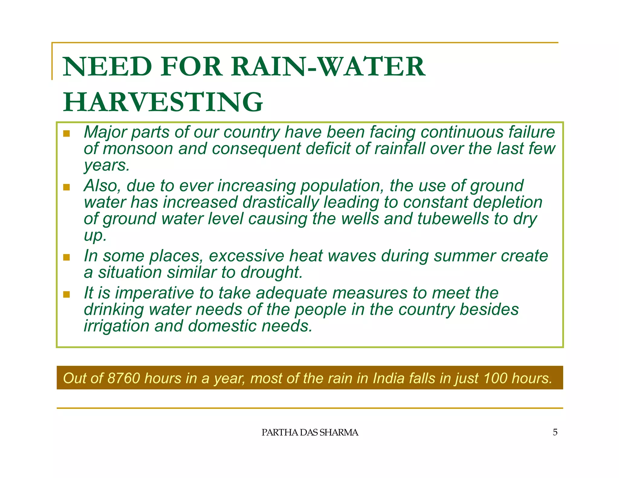 Rain Water Harvesting And Artificial Recharge Of Groundwater | PDF