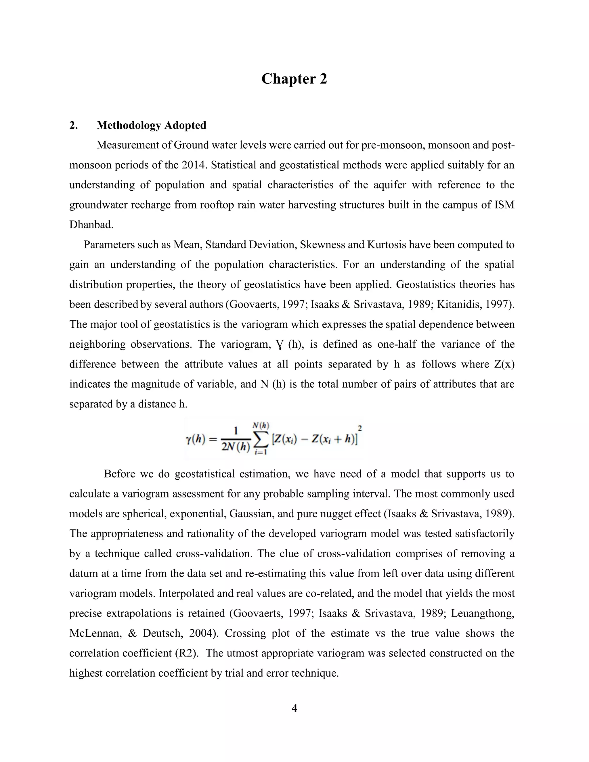 Rain Water Harvesting and Geostatistical Modelling of Ground Water in and around ISM Campus ...