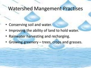 Rainwater harvesting and watershed management | PPTX