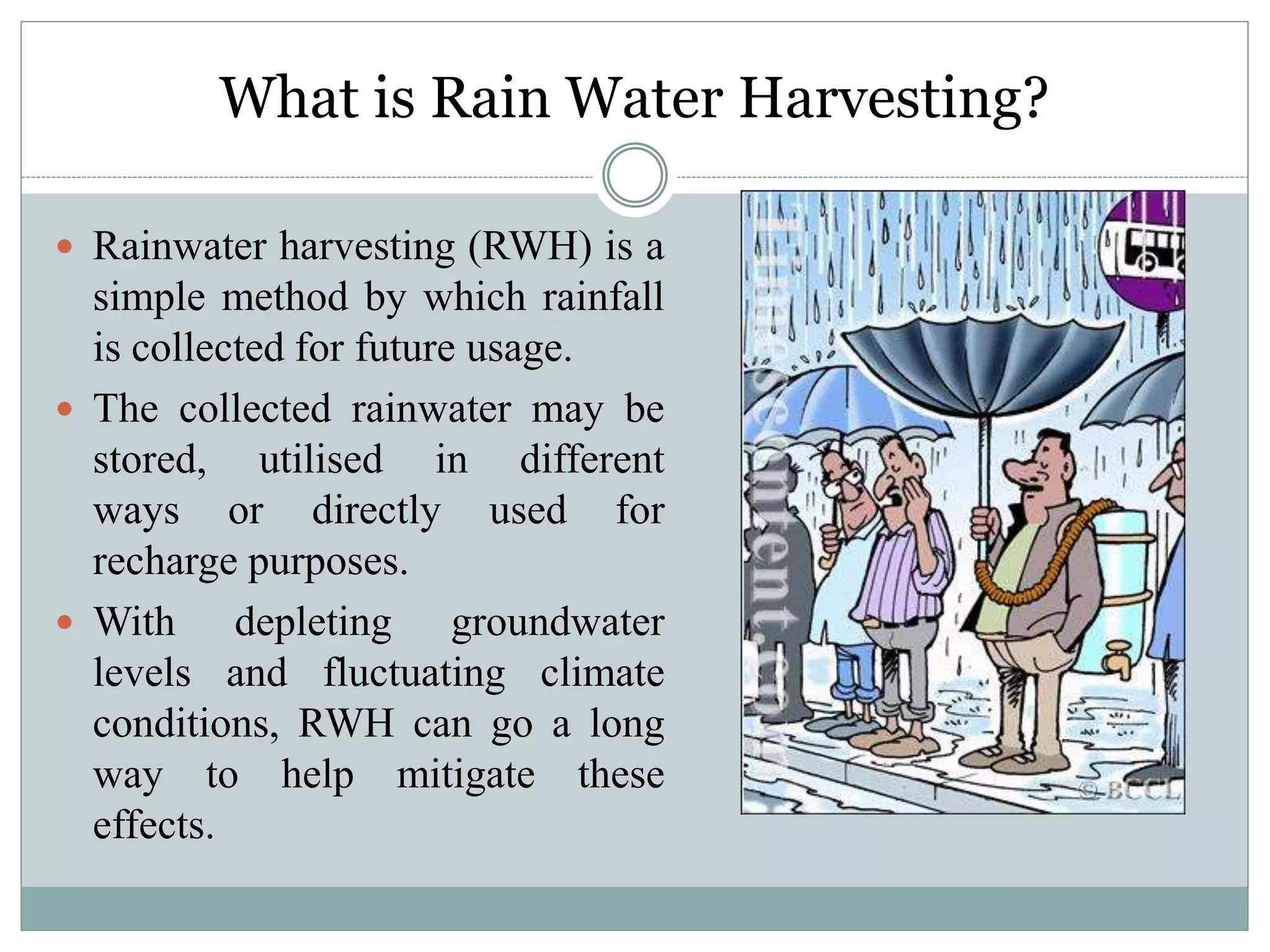 Rain water harvesting in india | PPTX