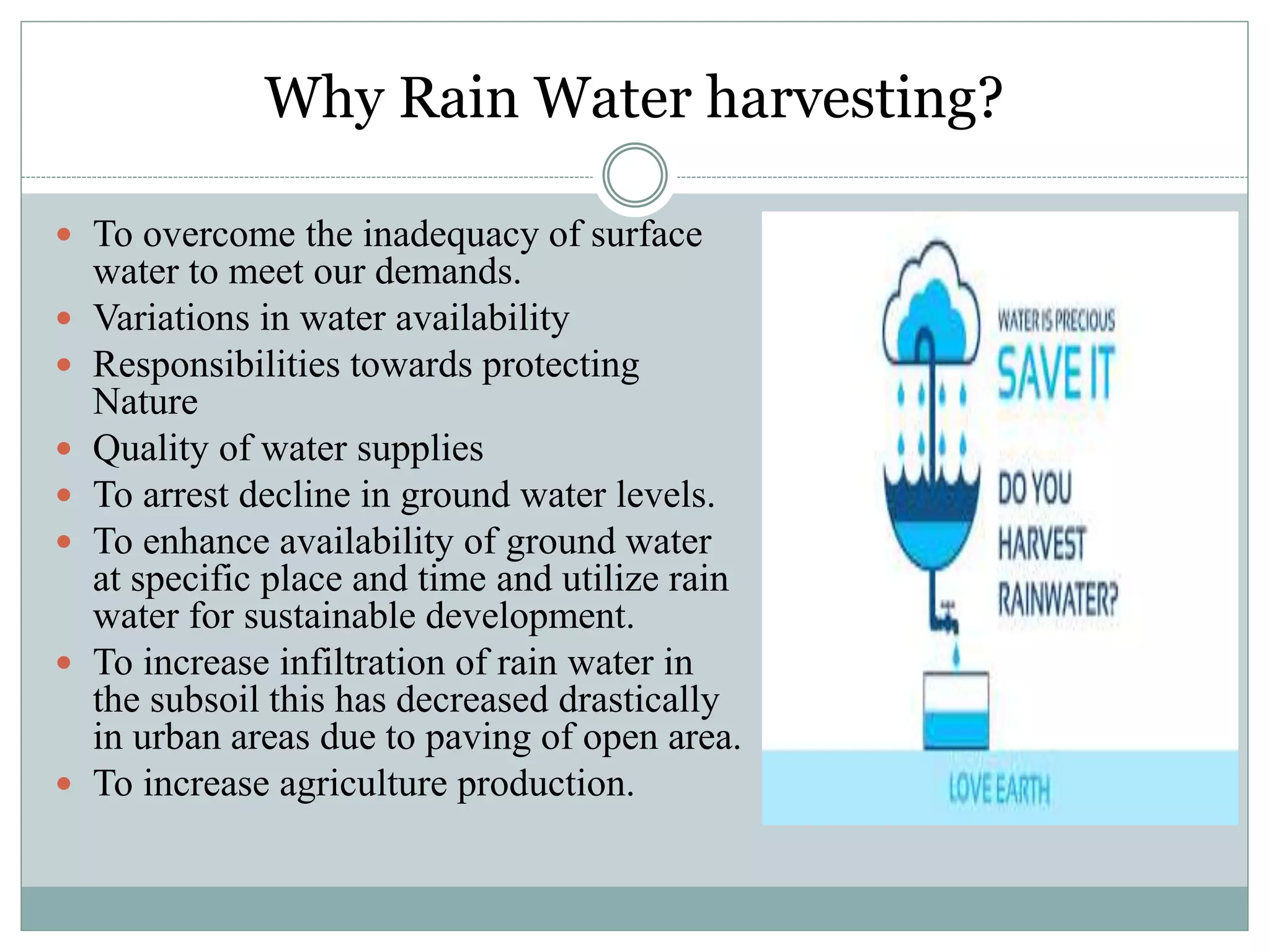 Rain water harvesting in india | PPTX