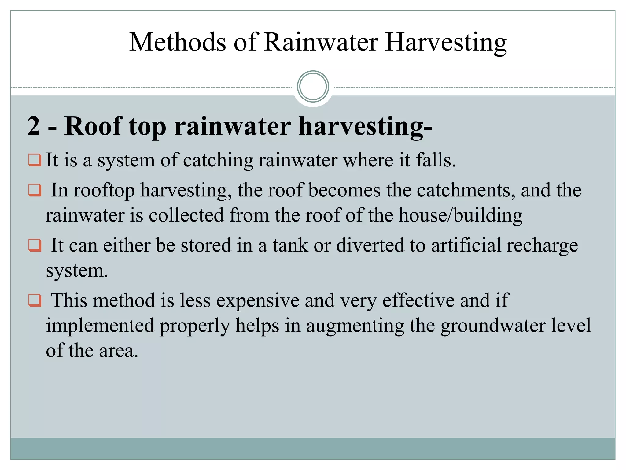 Rain water harvesting in india | PPTX