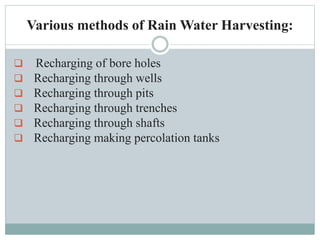 Rain water harvesting in india | PPTX
