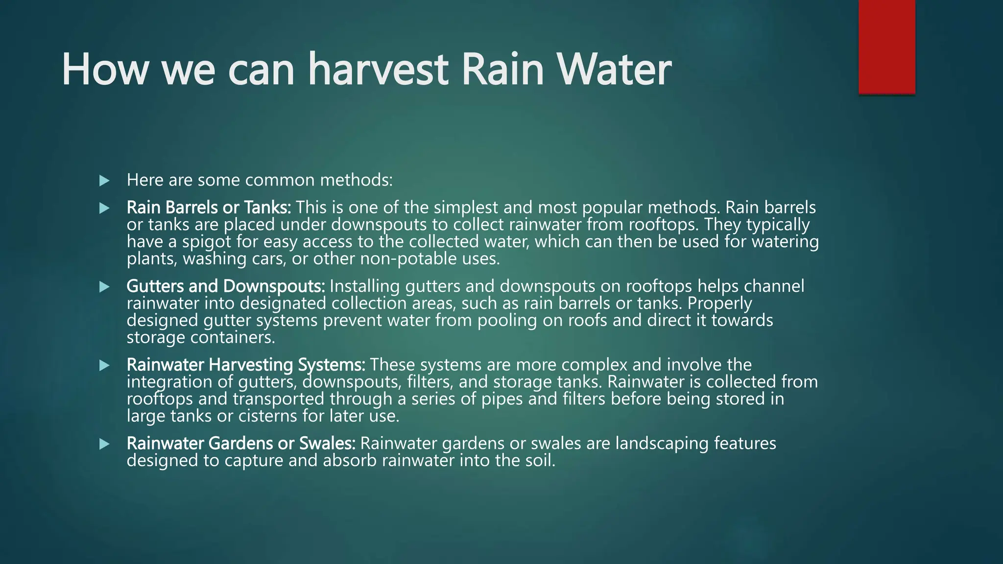 rainwater harvesting in India- Art of living | PPT