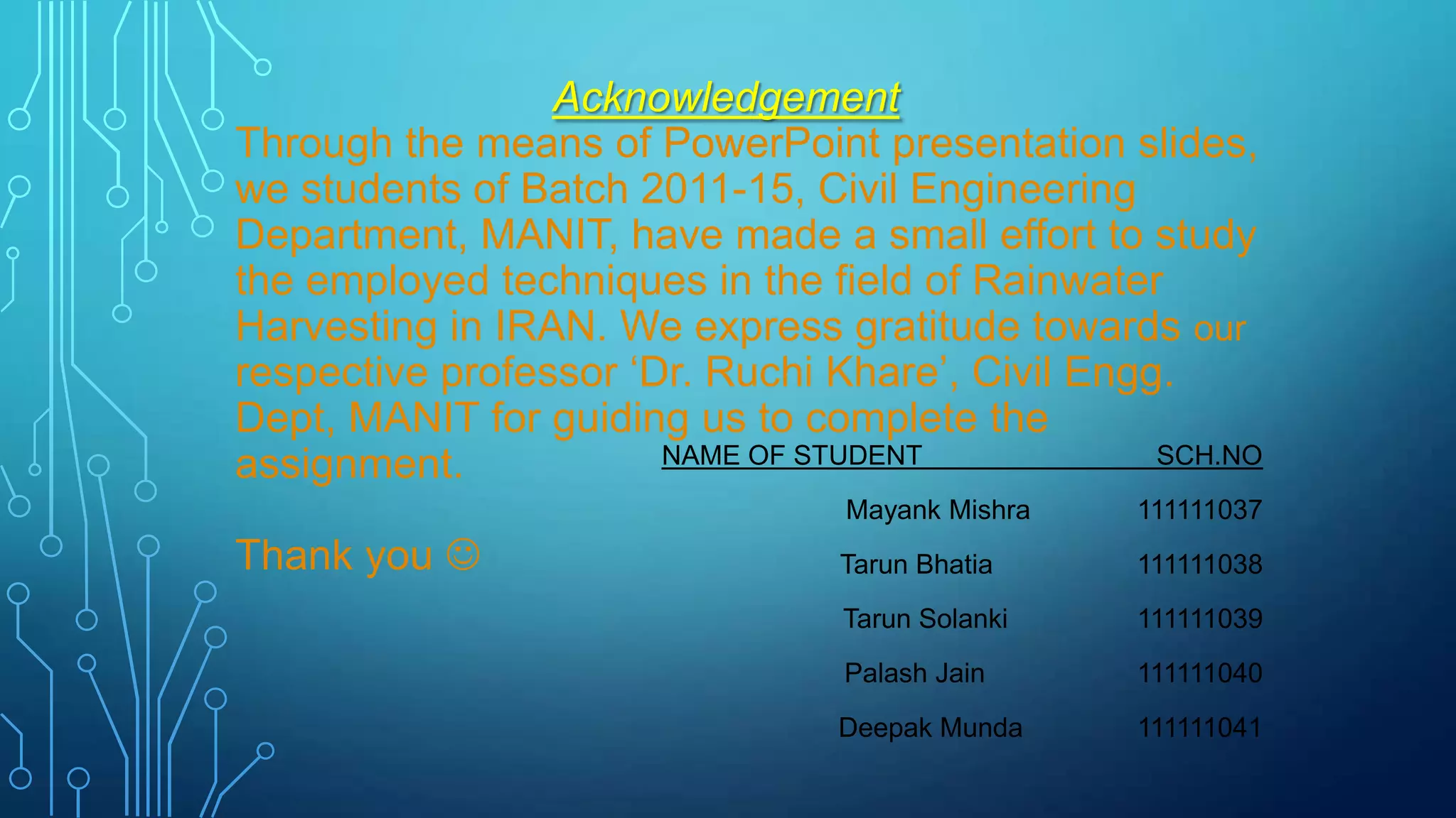 Rain water harvesting ppt | PPTX