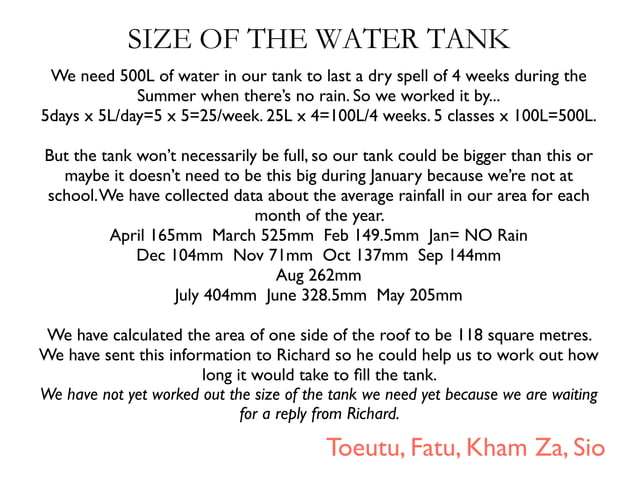 Rain Water Tank Project Brief | PDF