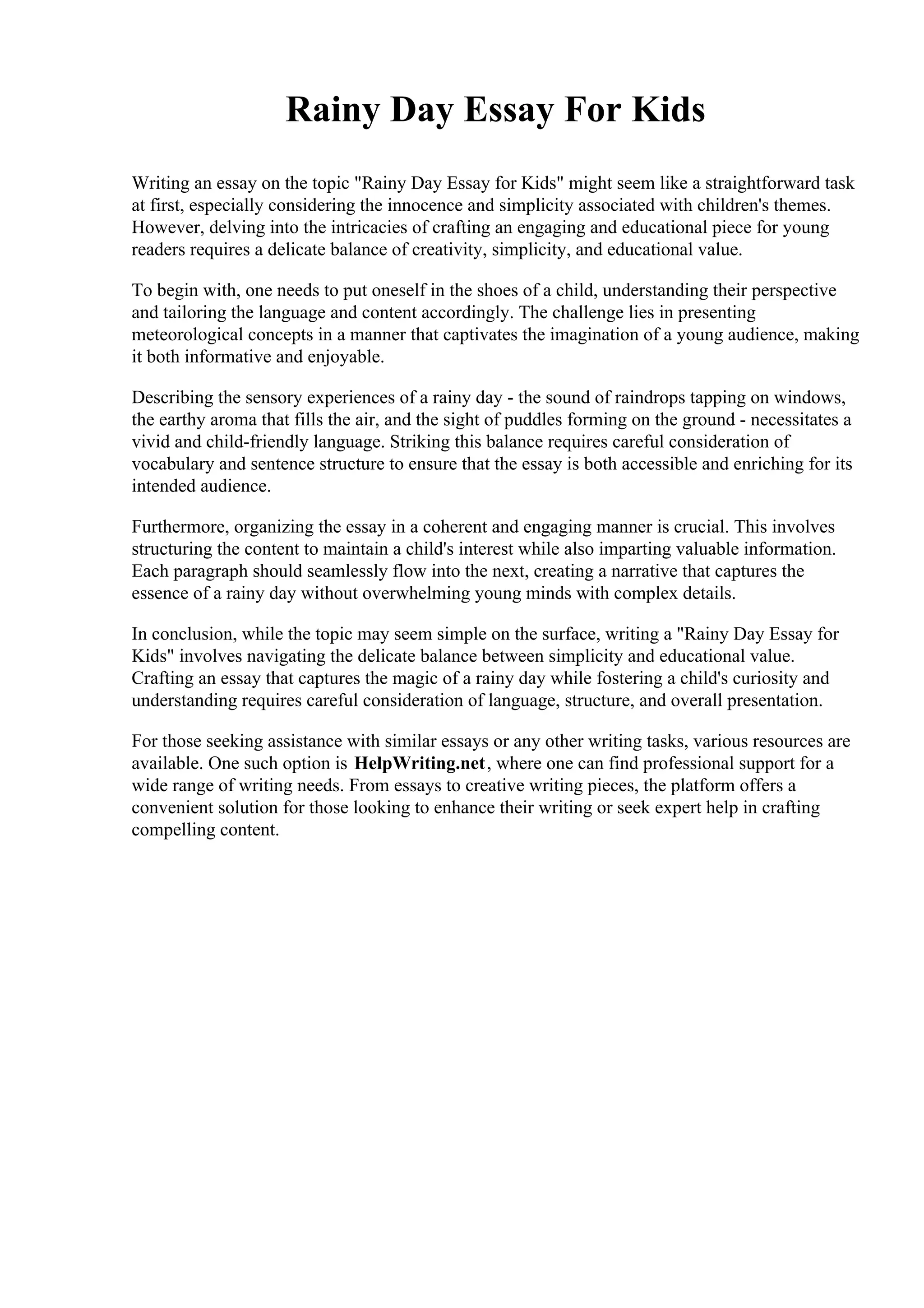 Rainy Day Essay For Kids.pdf