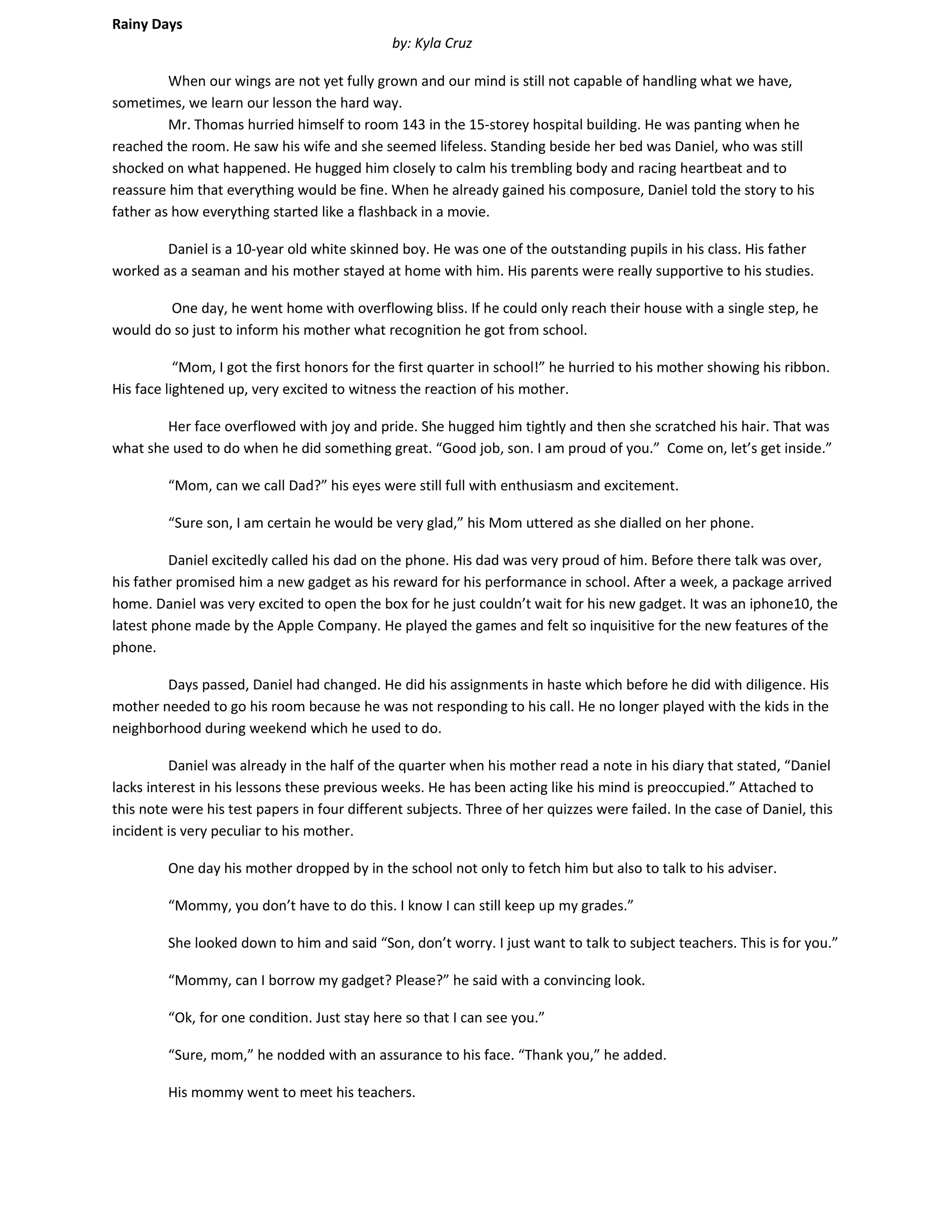 Rainy days | DOC | First Aid | Injuries