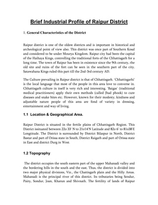 Raipur.chattishgarh capital and others so | PDF