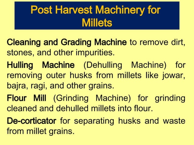 Millet Processing and Export Potential in Chattisgarh-Ensuring Food ...