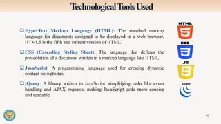 Internship Preesentation on Web App Development | PPT
