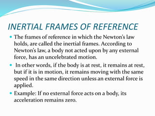 FRAMES OF REFERENCE BSC I 2018 | PPTX | Physics | Science