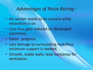 Raise boring,organisation of shaft sinking,lining | PPTX
