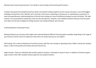 Raising Funds for your project, Learn different solutions to raise ...