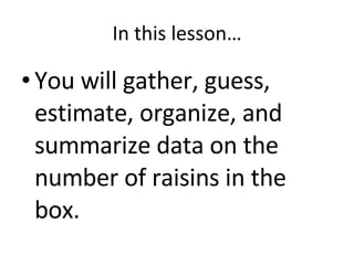 Raisin Estimation | PPT