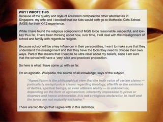 Bringing up agnostic children in a predominantly religious world | PPTX