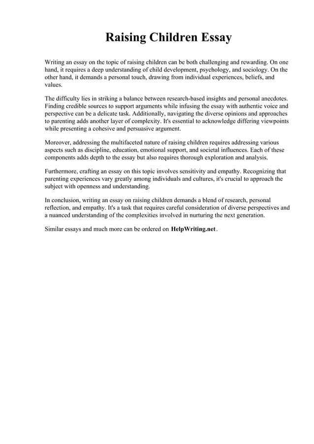 Raising Children Essay.pdf | Parenting | Family and Relationships