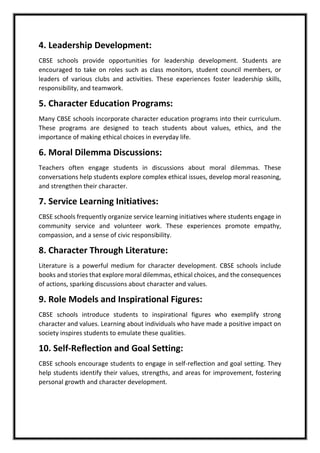 Raising Future Leaders Character Development in CBSE Schools | PDF