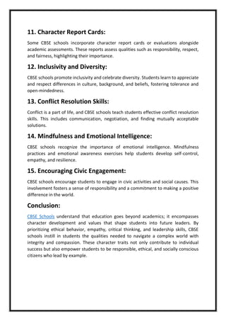 Raising Future Leaders Character Development in CBSE Schools | PDF